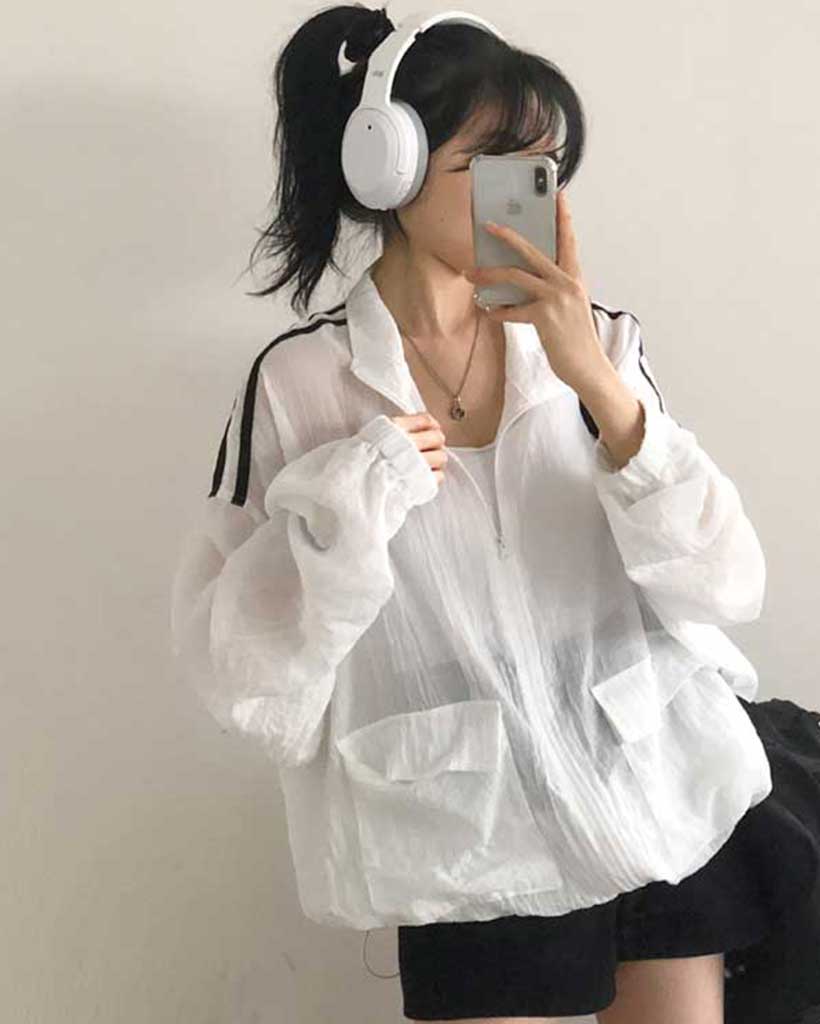 [3colors] Salant Item, an essential oversized fit gauze pocket string ...