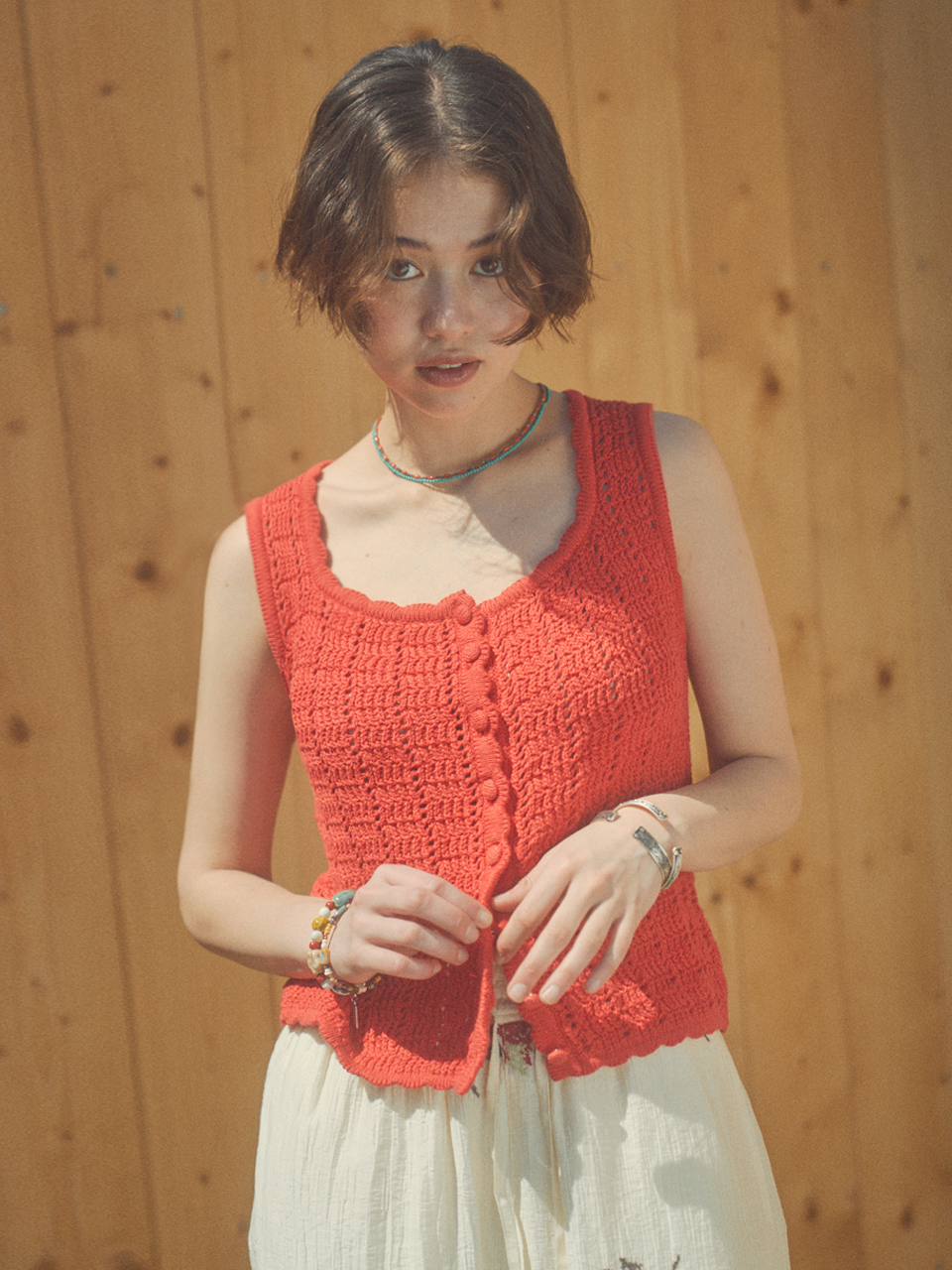 Lacy Crochet Sleeveless[3 COLOR] | ファッション通販サイト NUGU