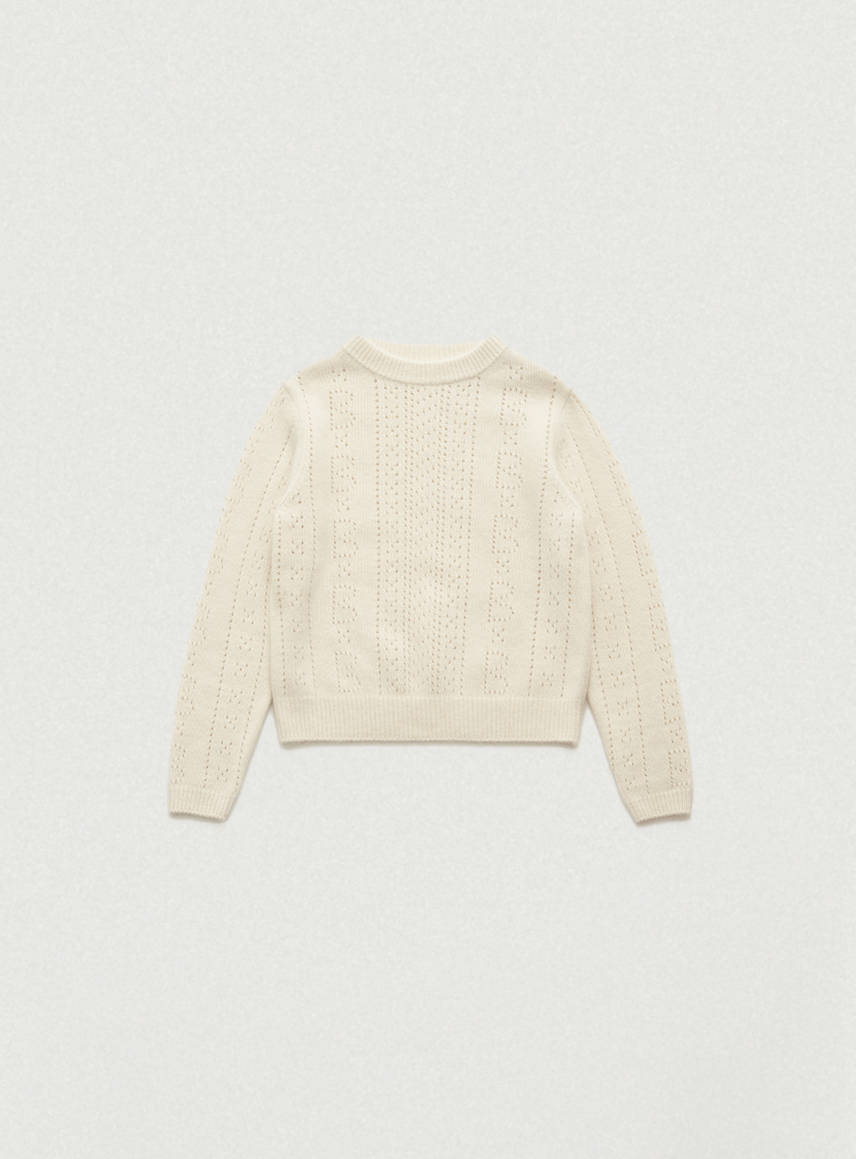 [Influencer pick] B Pointelle Knit Sweater - Ivory | ファッション通販サイト NUGU
