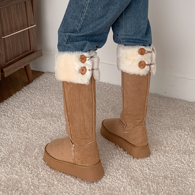 暖かい厚底ロングハイブーツ (1color) | ファッション通販サイト NUGU