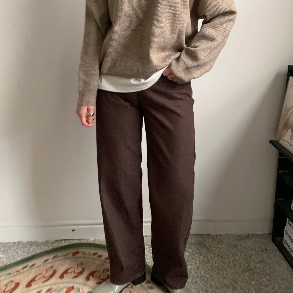 ブラウンローデニムワイドロングパンツ[1color] | ファッション通販サイト NUGU