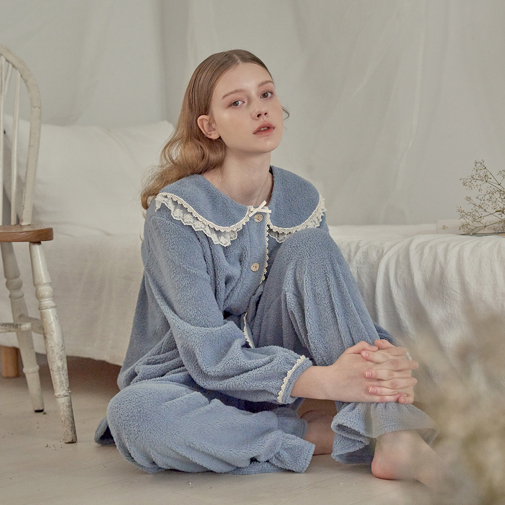 Diel2 Long sleeve Two-Piece Blue(Boa) | NUGU