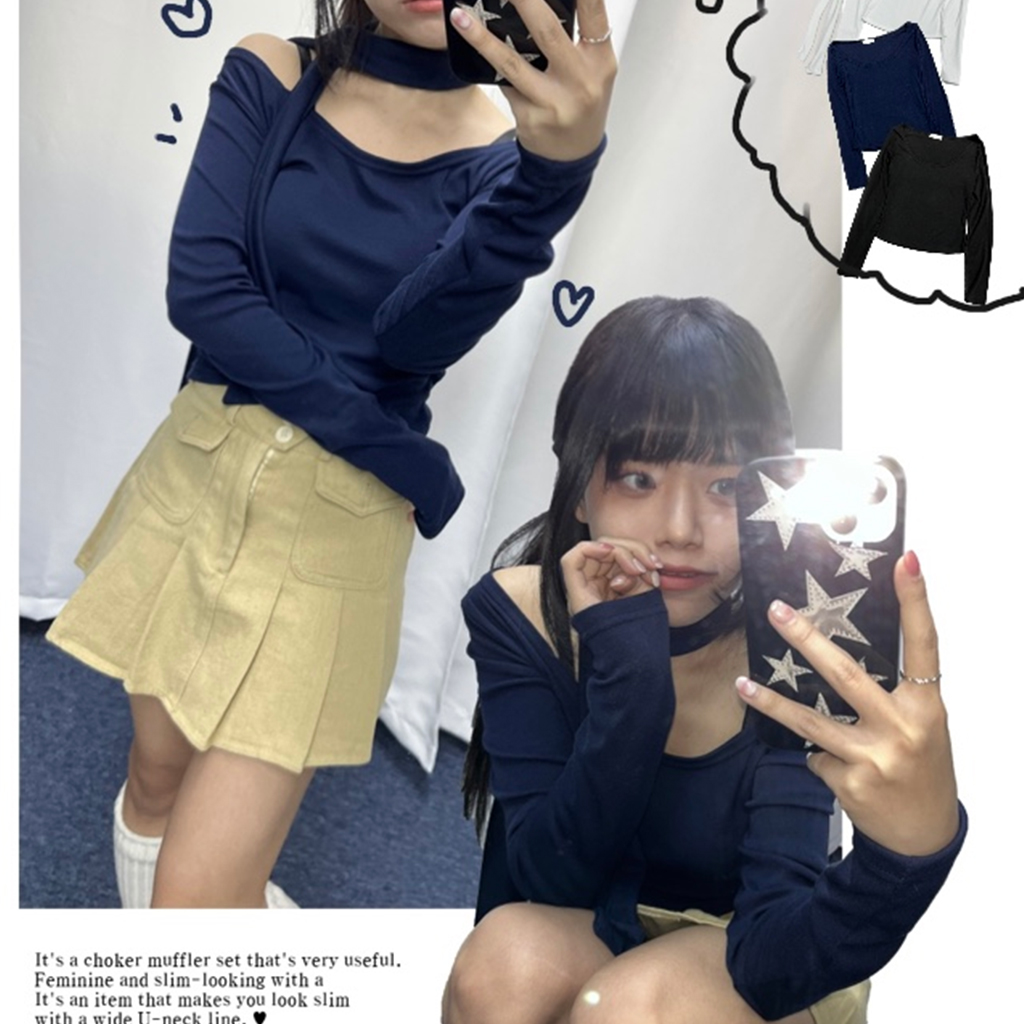 muffler set wide U neck tee | ファッション通販サイト NUGU