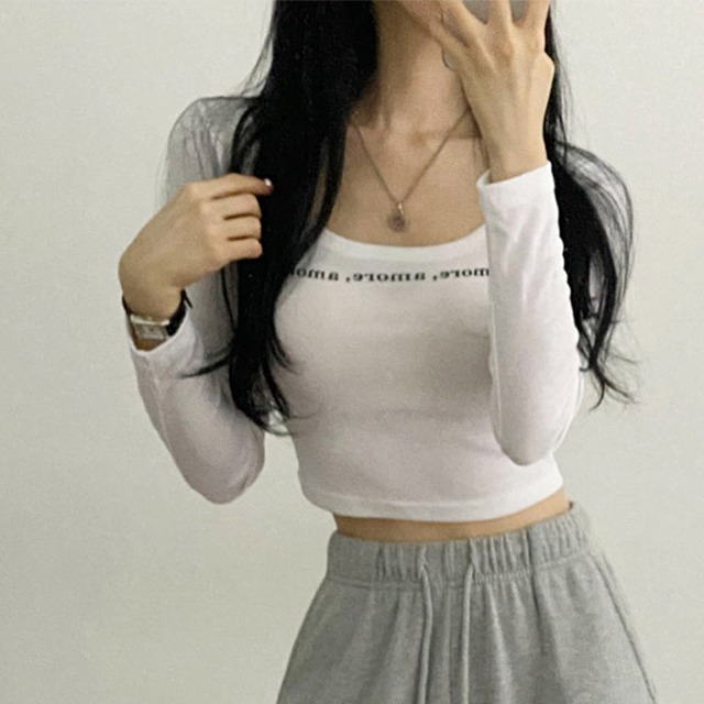 [4color]インナーUネッククロップドTシャツ | NUGU