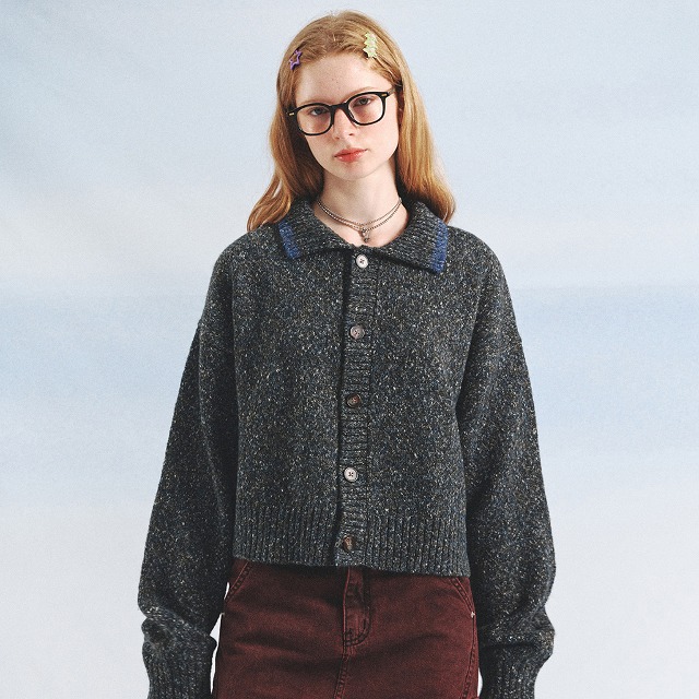 Foggy Crop Cardigan(MIX BLACK) | ファッション通販サイト NUGU