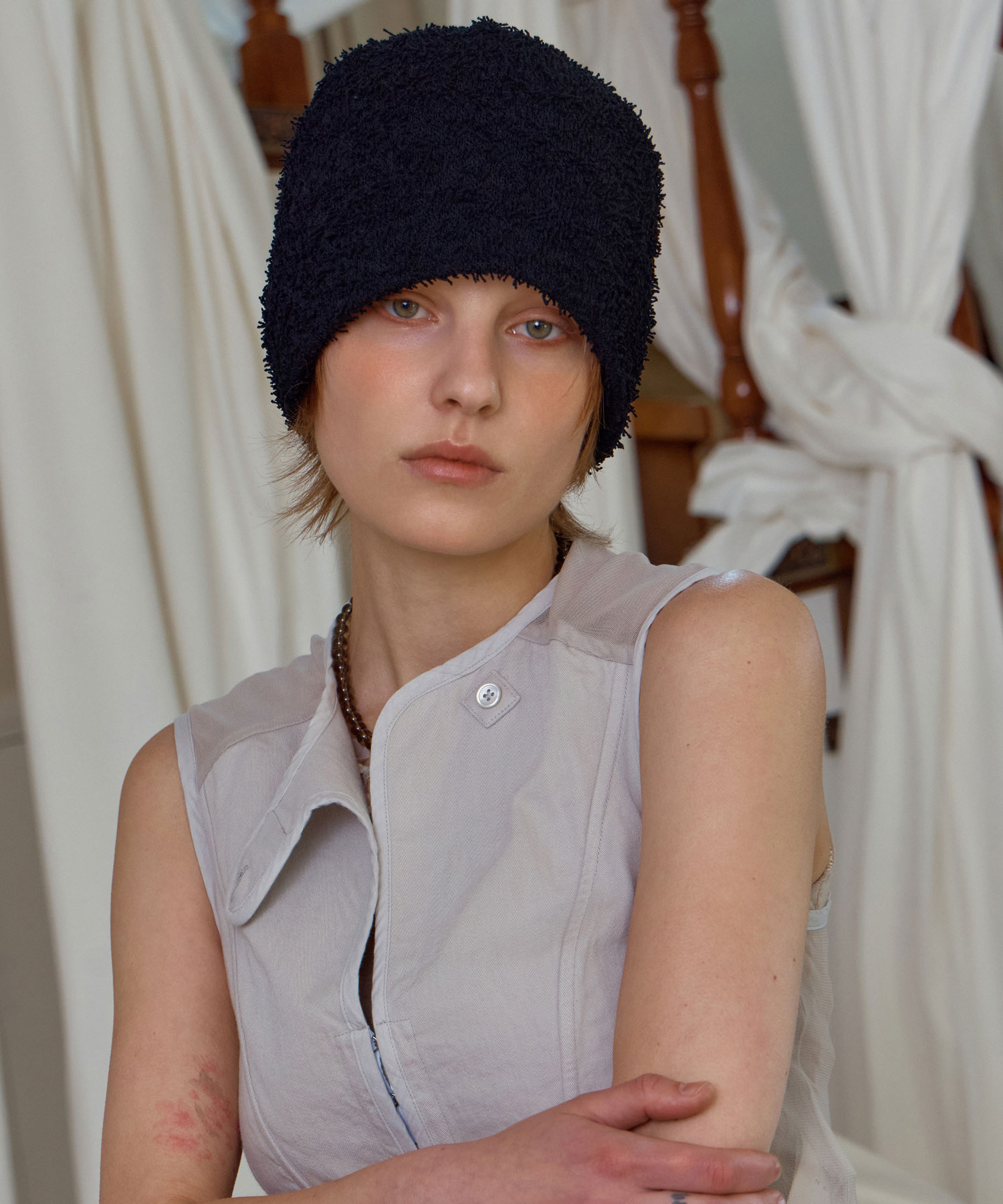 FUZZY BEANIE / COOL BOUCLE / BLACK(薄イ夏ノﾋﾞーニー) | ファッション通販サイト NUGU