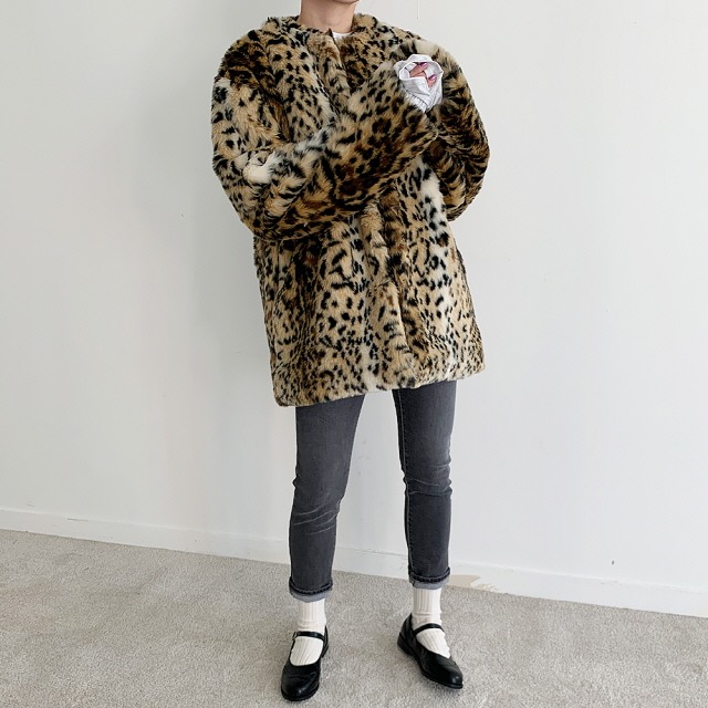 Western leopard fur half jacket | ファッション通販サイト NUGU