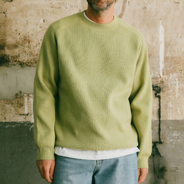 Washable Soft Hachi Round Knit Olive | NUGU