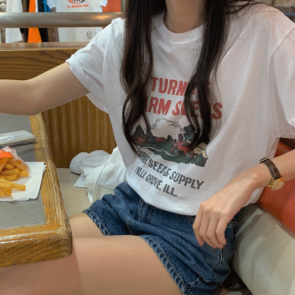 コットンオーバーサイズプリントTシャツ2color | ファッション通販サイト NUGU