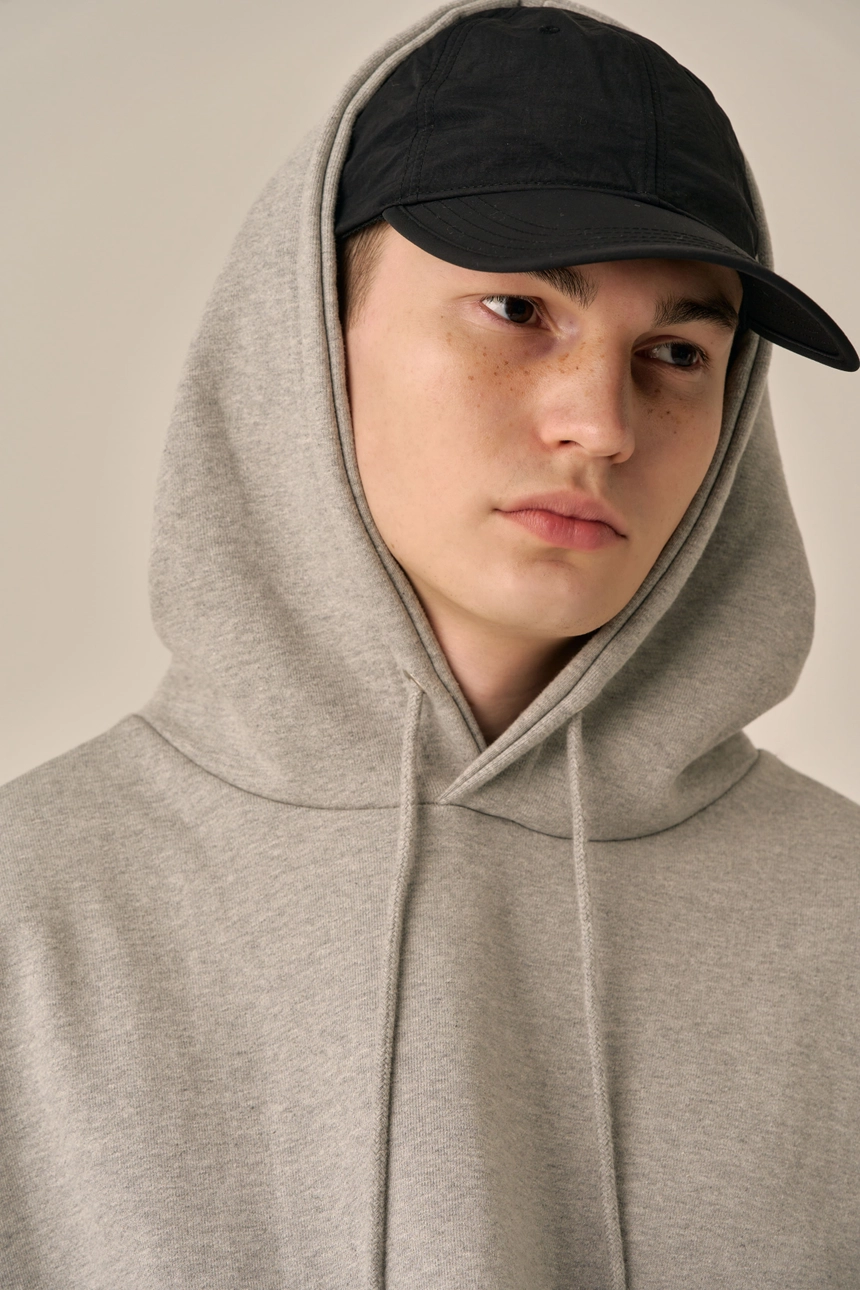 OVERSIZED MINI LOGO HOOD - GRAY | ファッション通販サイト NUGU