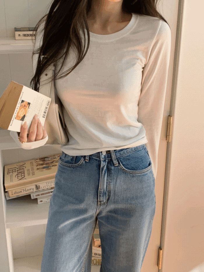 Uネック無地ベーシックTシャツ(4color) | ファッション通販サイト NUGU