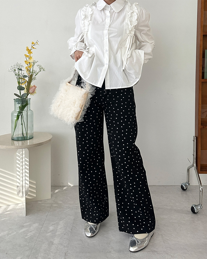 フラワードットパターンワイドパンツ | ファッション通販サイト NUGU