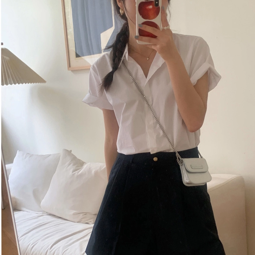 Summerパステルゆるフィット半袖シャツ (7color) | ファッション通販サイト NUGU