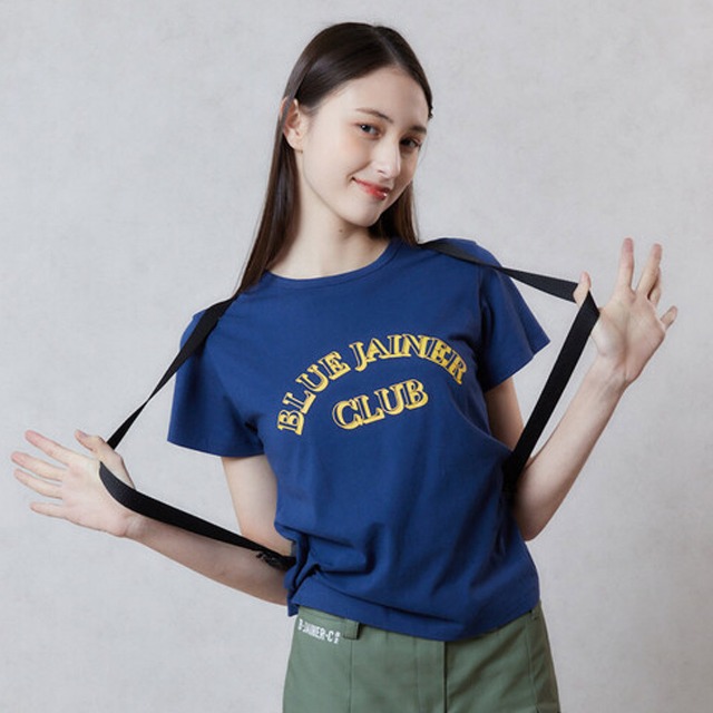 BJC logo cotton T-shirt - Navy | NUGU