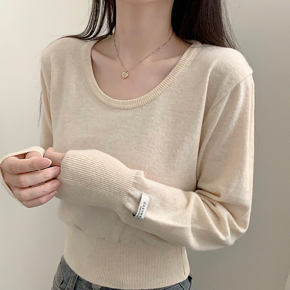 カシミヤUネック長袖ニット(7color) | ファッション通販サイト NUGU