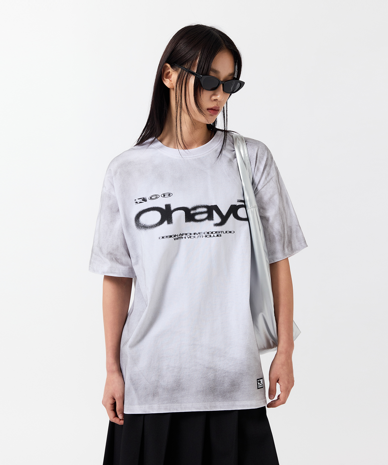 Dirty Washed Lettering Overfit T-shirt - WHITE | ファッション通販サイト NUGU