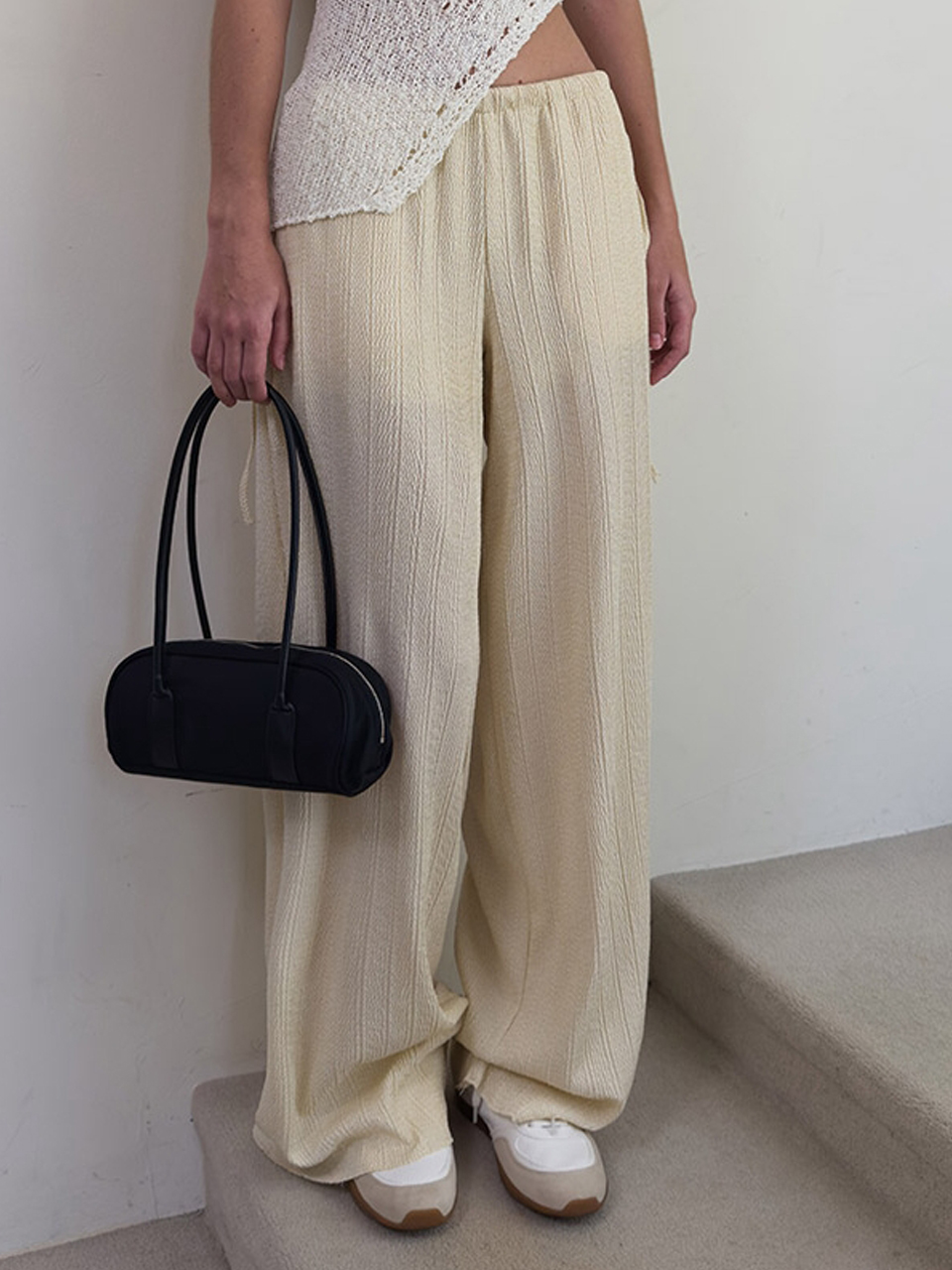 WRINKLED STRAP PANTS (butter) | ファッション通販サイト NUGU