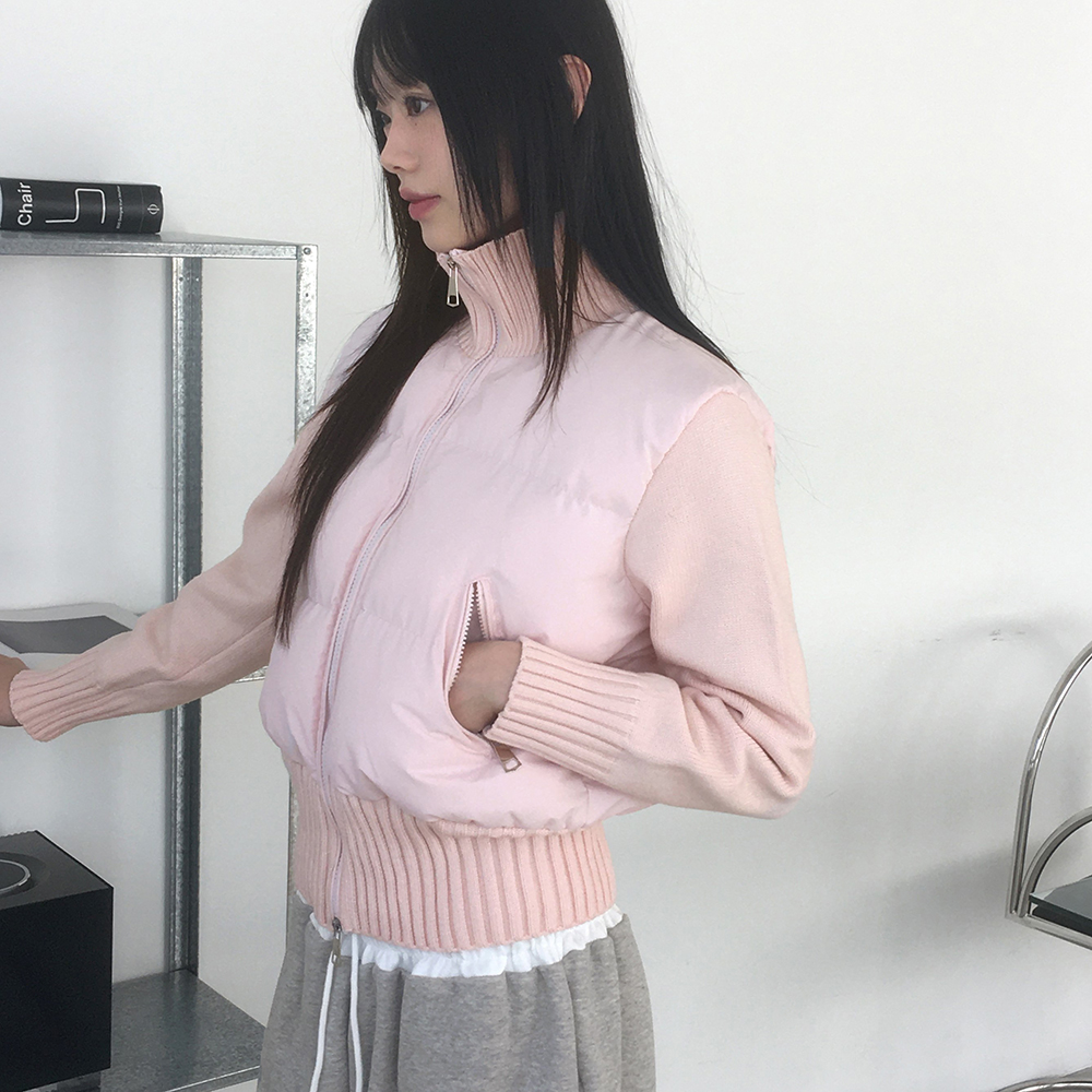 ニットバイカラー2WAYショートダウン | ファッション通販サイト NUGU