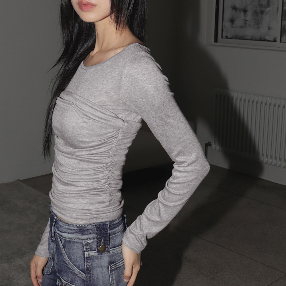 [set]シャーリングトップレイヤードボートネックTシャツセット | ファッション通販サイト NUGU