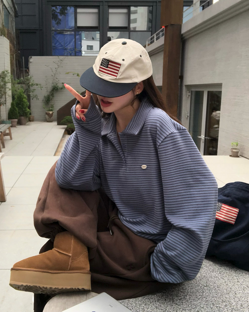 [ORIGINAL]紐付きボーダーTシャツ | ファッション通販サイト NUGU