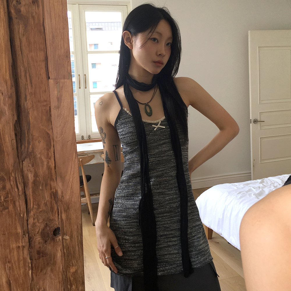 レースリボンレイヤードノースリーブミニワンピース | ファッション通販サイト NUGU