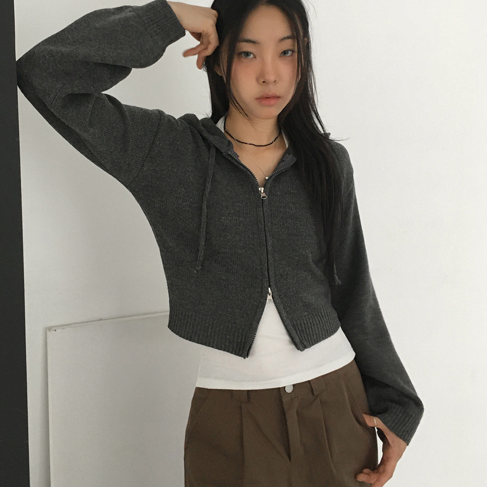 2WAYクロップドニットフードパーカー | ファッション通販サイト NUGU