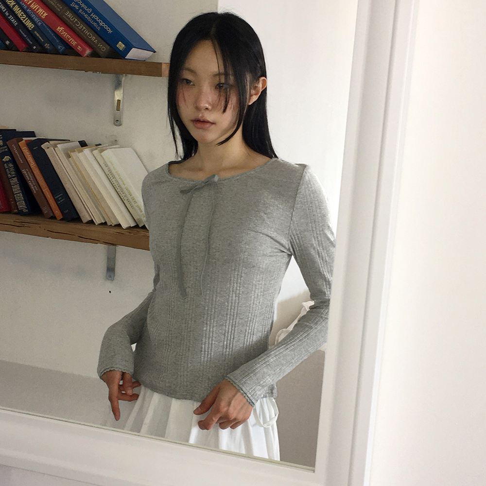 [original] レースリボンリブ長袖Tシャツ | ファッション通販サイト NUGU