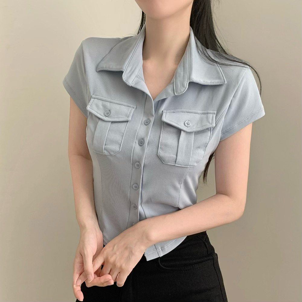 ポケットクロップド半袖シャツ(4color) | ファッション通販サイト NUGU