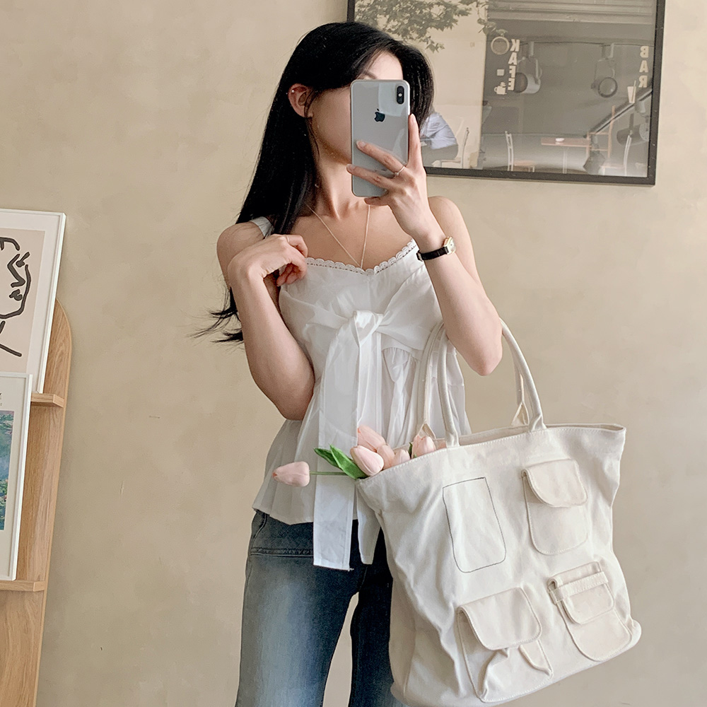 リボンノースリーブブラウス | ファッション通販サイト NUGU