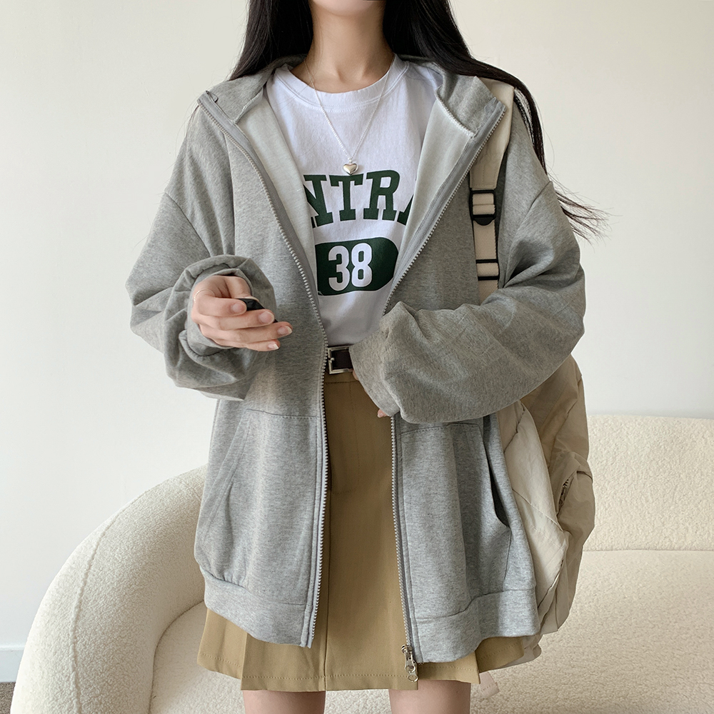 ルーズフィット無地2WAYパーカー | ファッション通販サイト NUGU