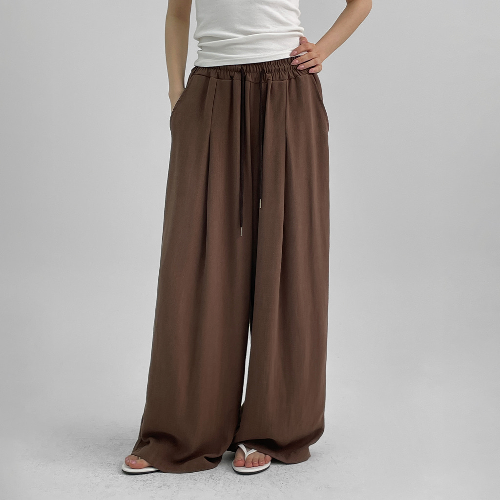 (UNISEX) ローバーワンバンドバンディングワイドパンツリネン30％ | ファッション通販サイト NUGU