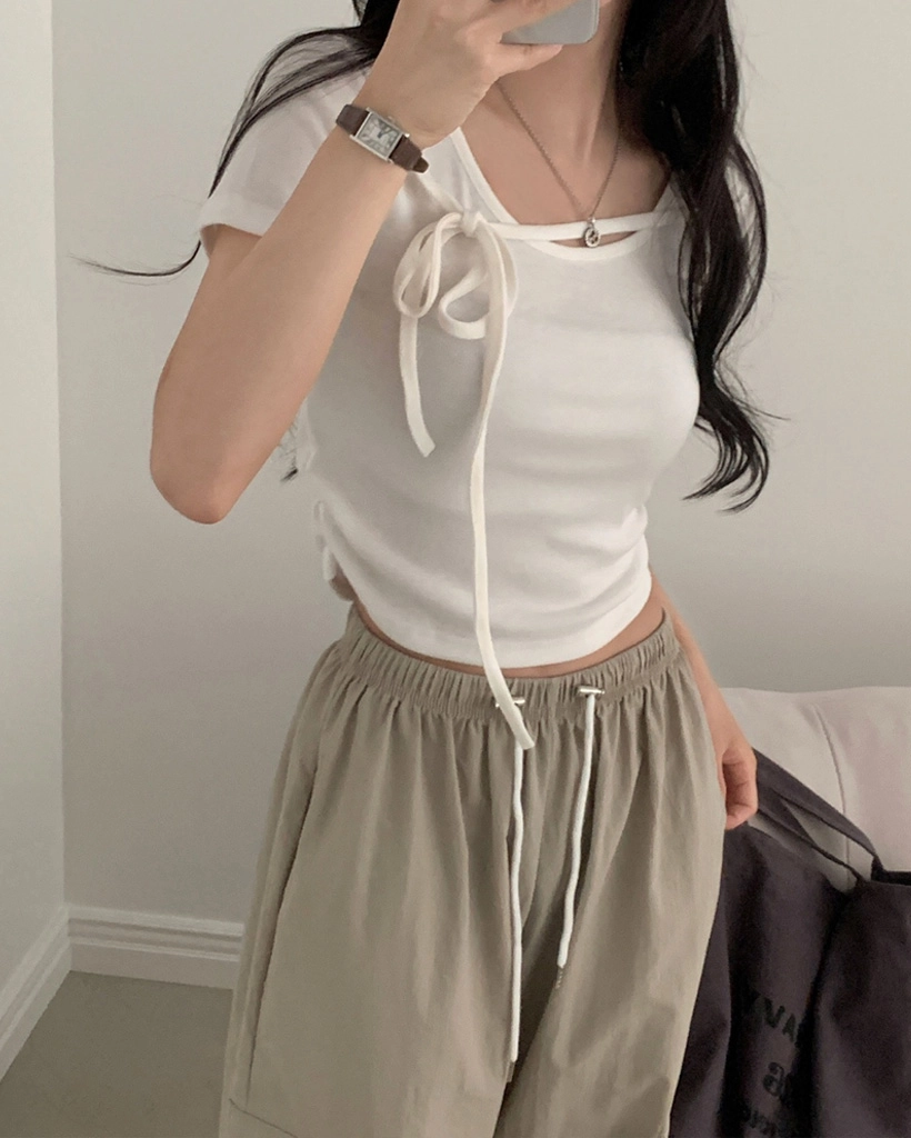 ポイントサイドシャーリング半袖Tシャツ-5color | ファッション通販サイト NUGU