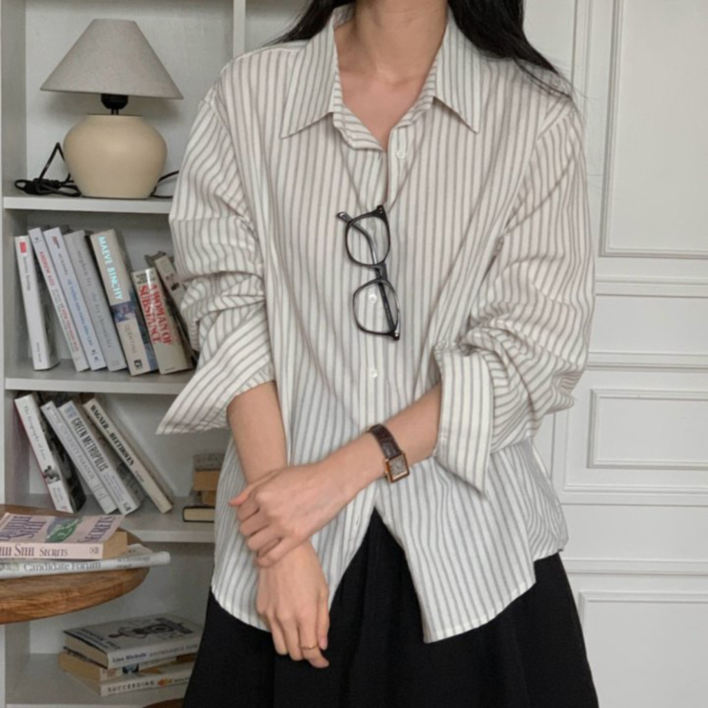 ルーズフィットストライプシャツ(2c) | ファッション通販サイト NUGU