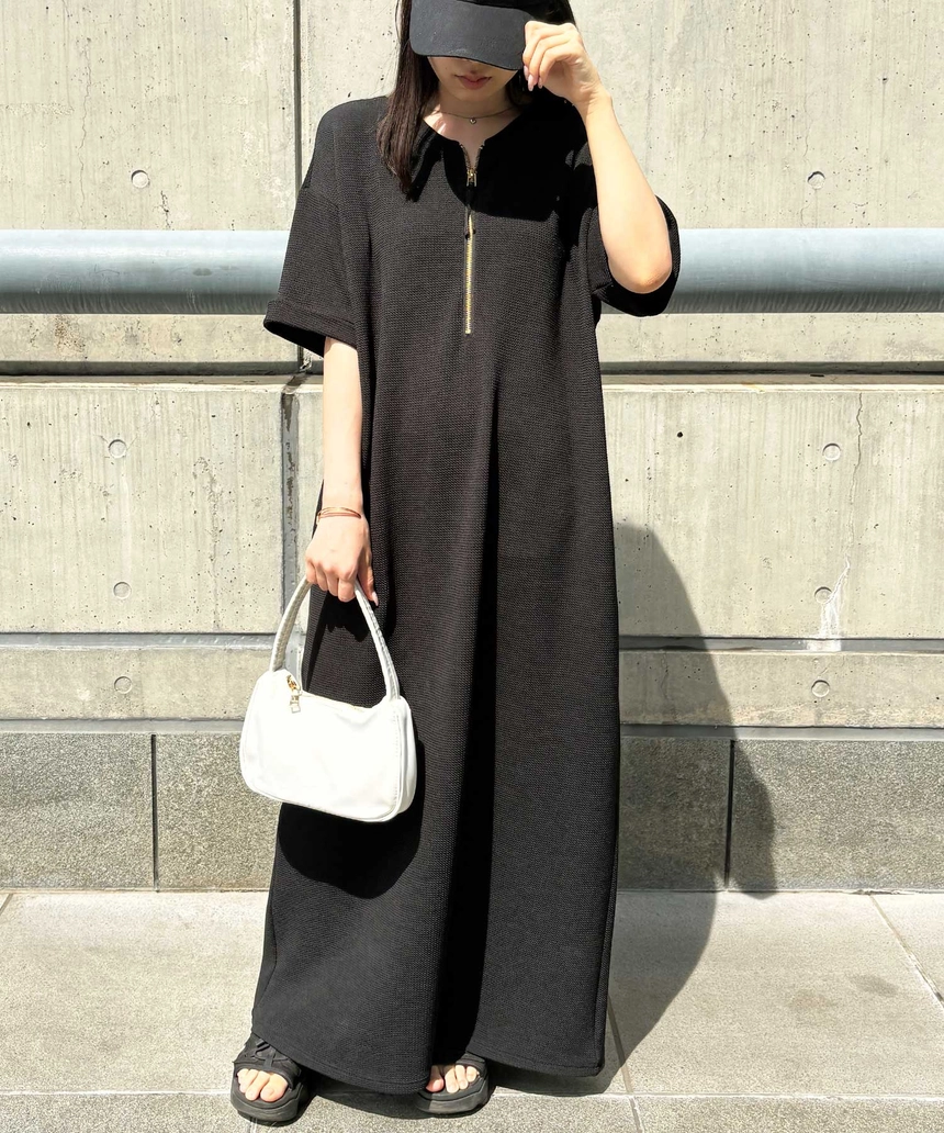 前後2WAYハーフジップTシャツワンピース | ファッション通販サイト NUGU