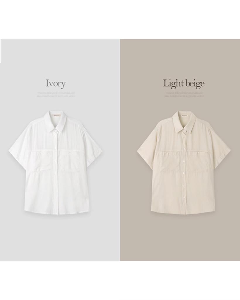 #SLOWMADE. シルキー2ポケットブラウスシャツ-4color | ファッション通販サイト NUGU