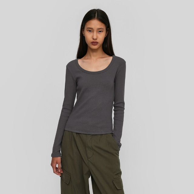 [B-BASIC] ワイドユニックリブ長袖Tシャツ (2Size) | ファッション通販サイト NUGU