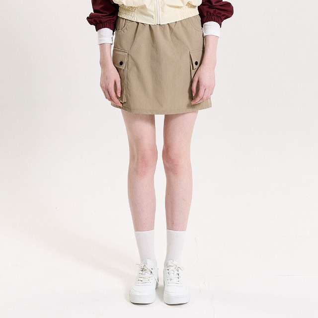 POCKET STRING SKIRT_BEIGE | NUGU