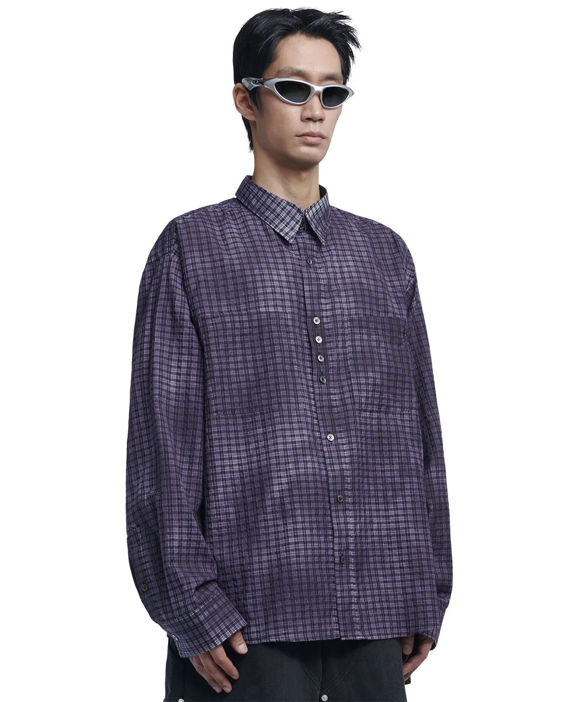 OVERDYED CHECK SHIRT PURPLE | ファッション通販サイト NUGU