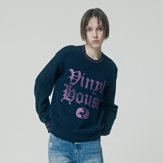 QUESTION MARK SWEATER NAVY | ファッション通販サイト NUGU