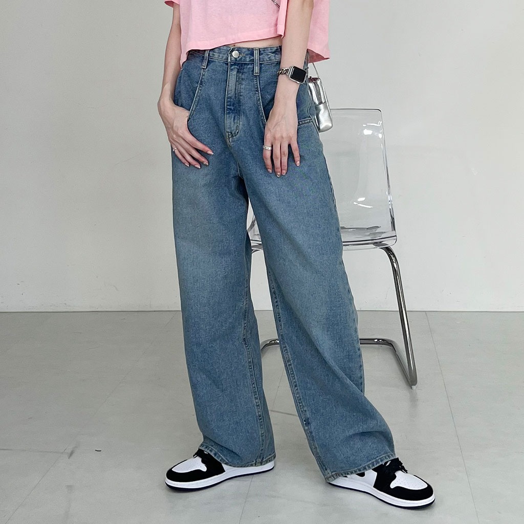 mark pocket pintuck wide pants | NUGU