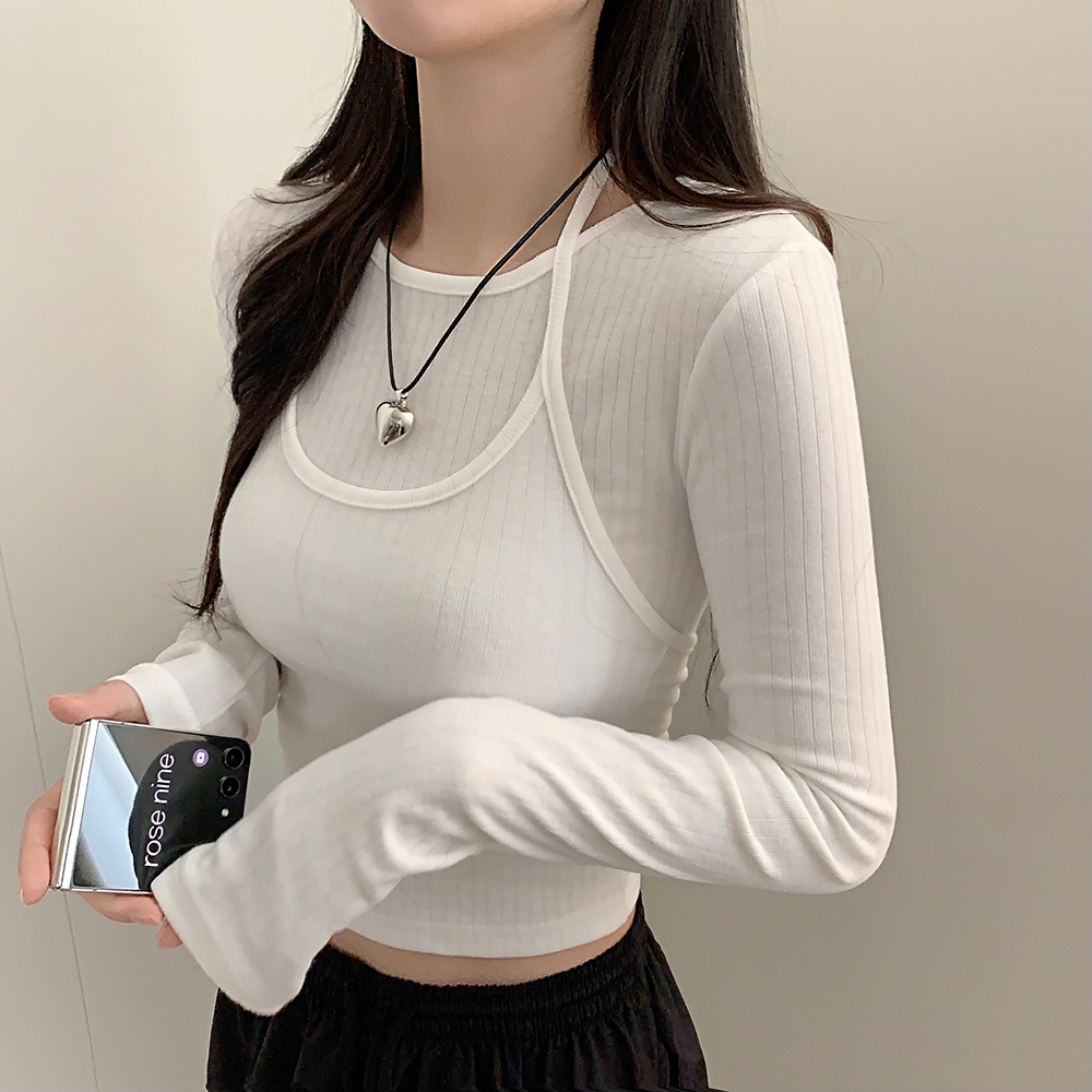 [SET] ホルターネックノースリーブ長袖Tシャツセット(4color) | ファッション通販サイト NUGU