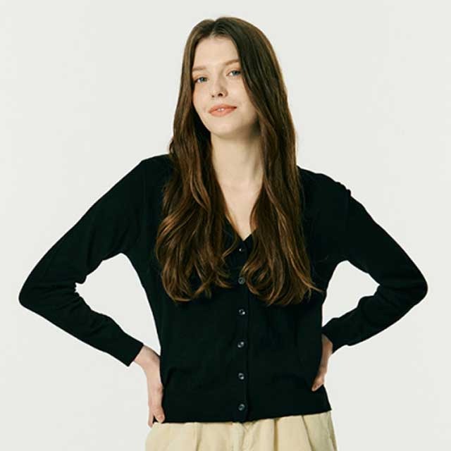 RCH Mark Rosallene Cardigan Black | NUGU