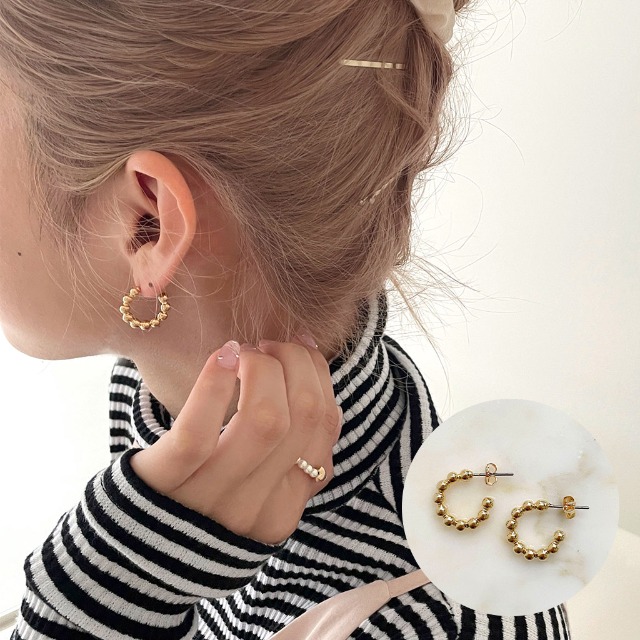 gold round ピアス | ファッション通販サイト NUGU