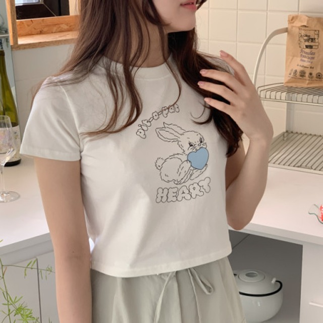 RabbitクロップドTシャツ(2c)|ファッション通販サイトNUGU