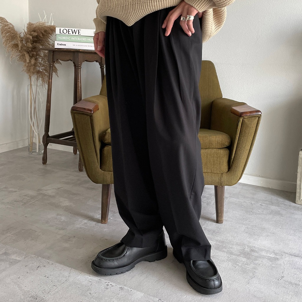 deep pintuck modern slacks | ファッション通販サイト NUGU