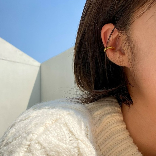 [925 silver]deux.silver.90 / bambou earcuff (2 color) | NUGU