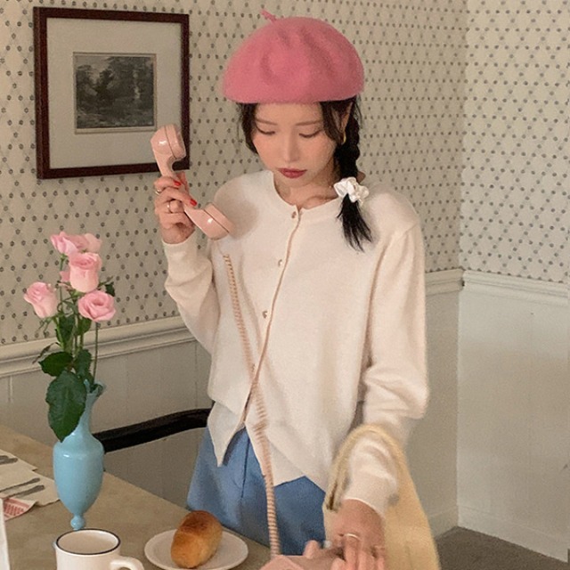 Uネックニットカーディガン (7color) | NUGU