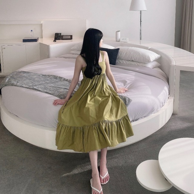 (2color)バックリボンバカンスキャミワンピース | NUGU