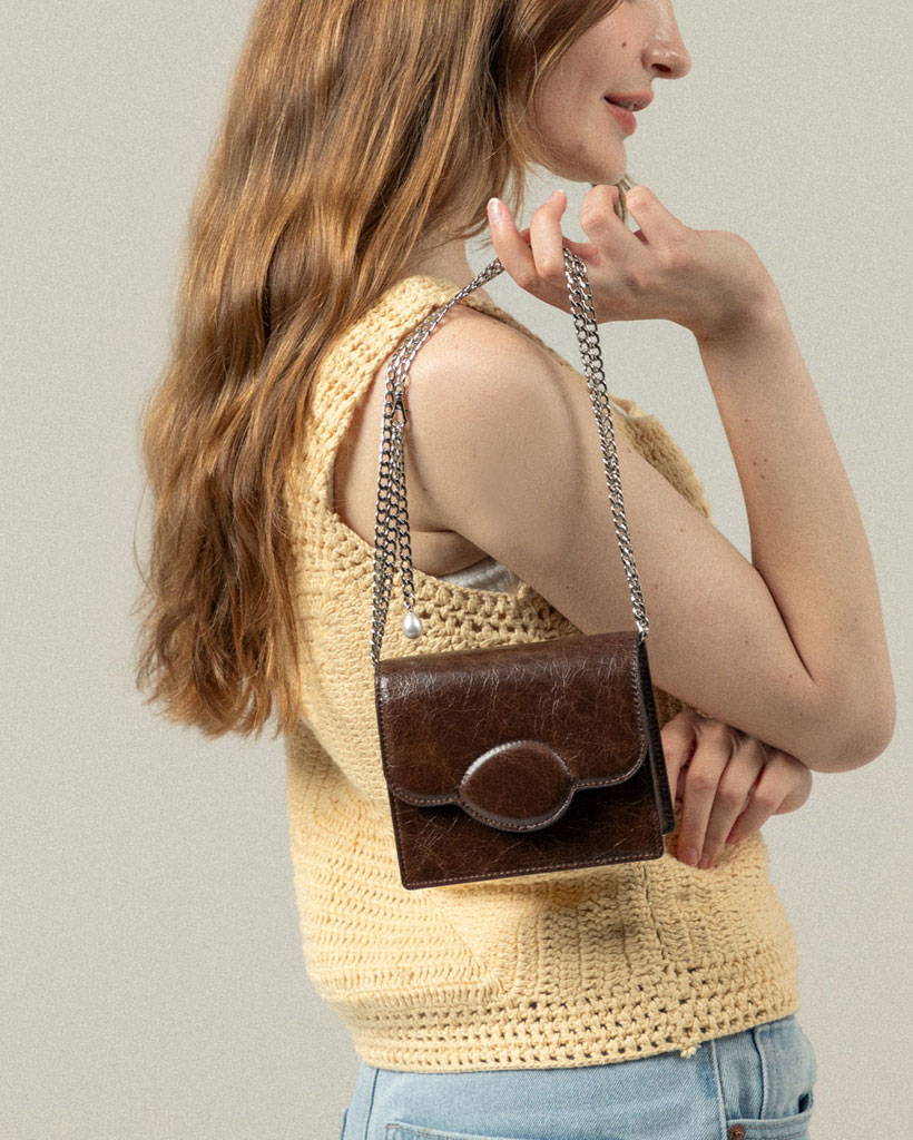 Pebble mini chain bag _Vintagebrown | ファッション通販サイト NUGU