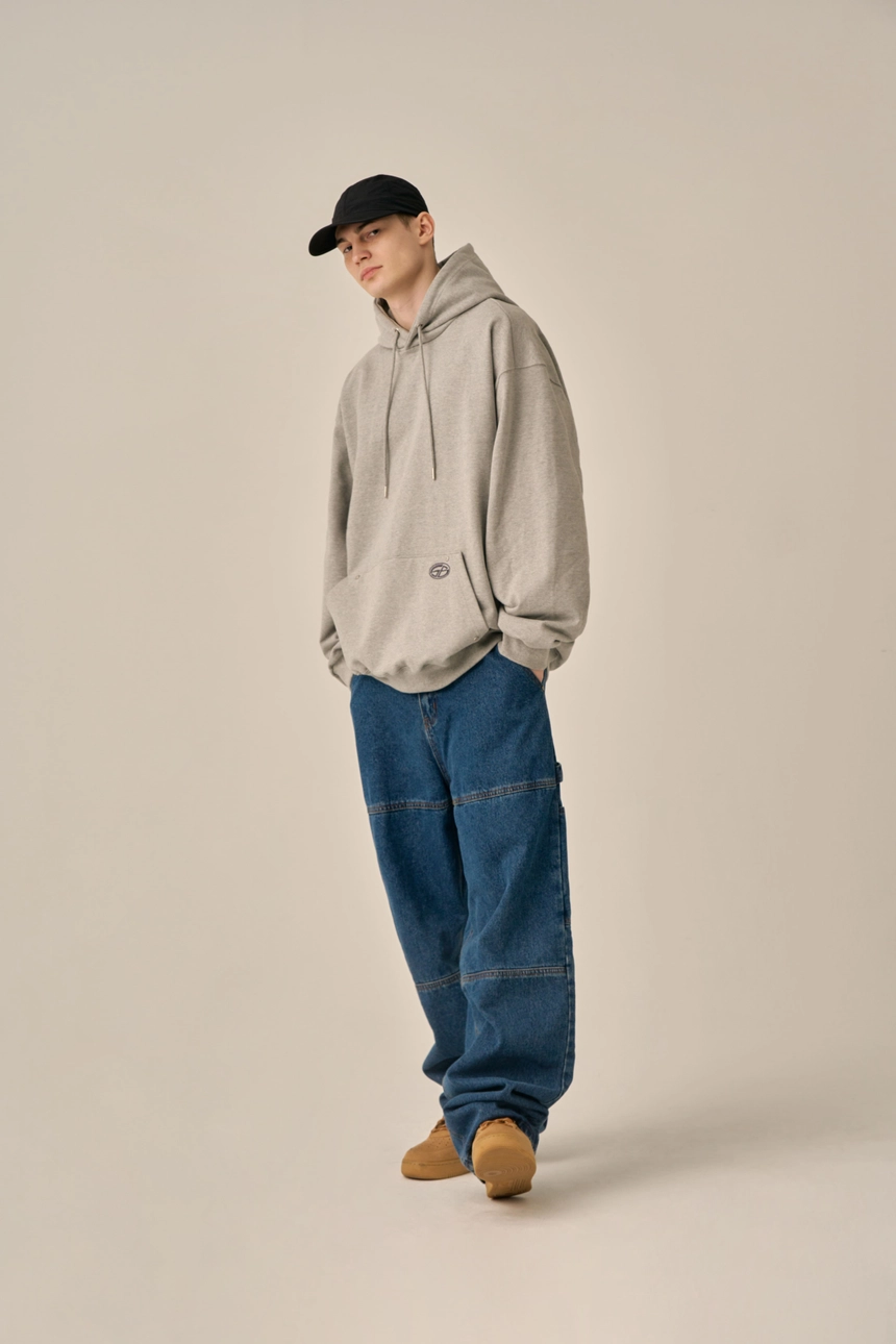 OVERSIZED MINI LOGO HOOD - GRAY | ファッション通販サイト NUGU